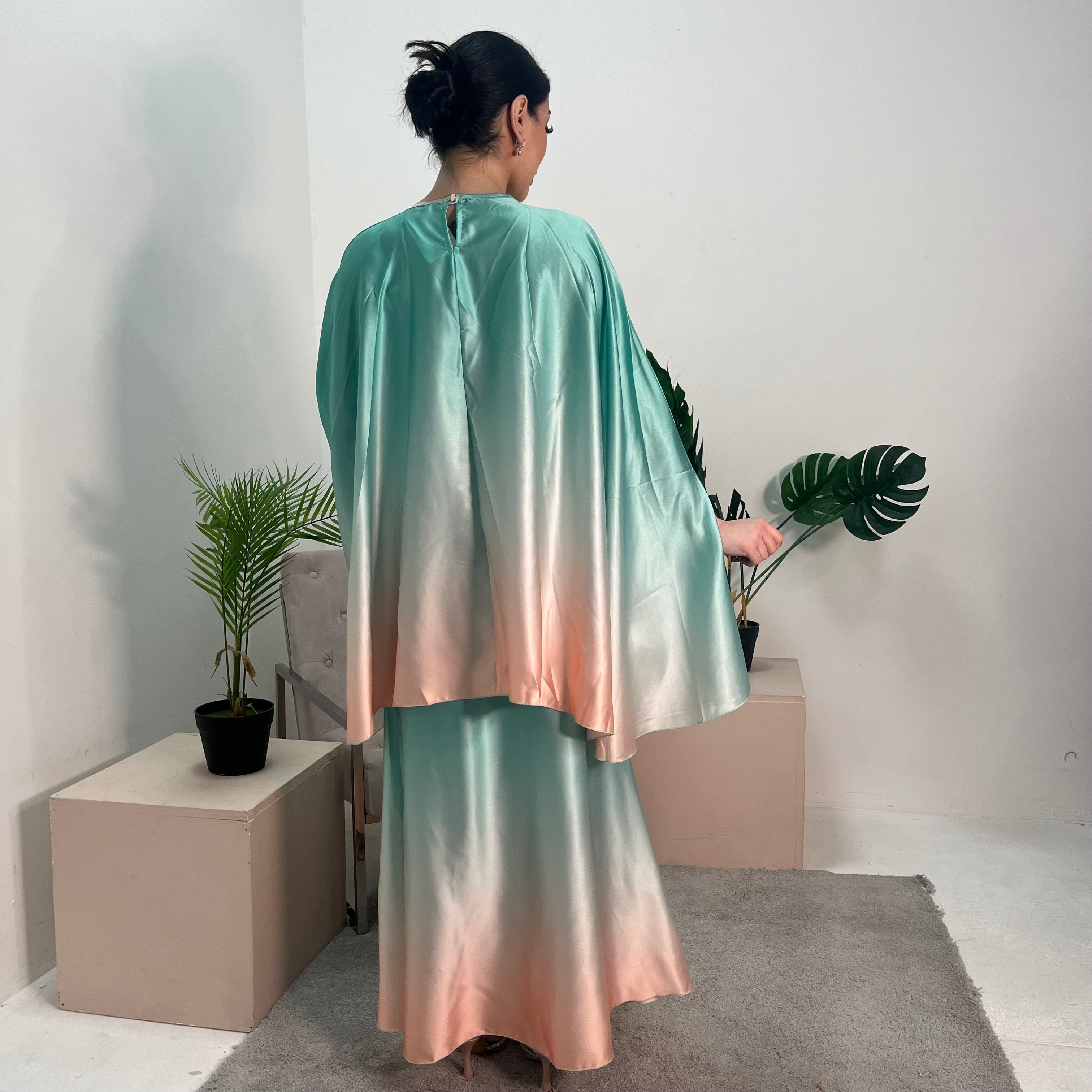 Deli Mint & Peach Two Tone Skirt Co ord Set – House Of Haniya