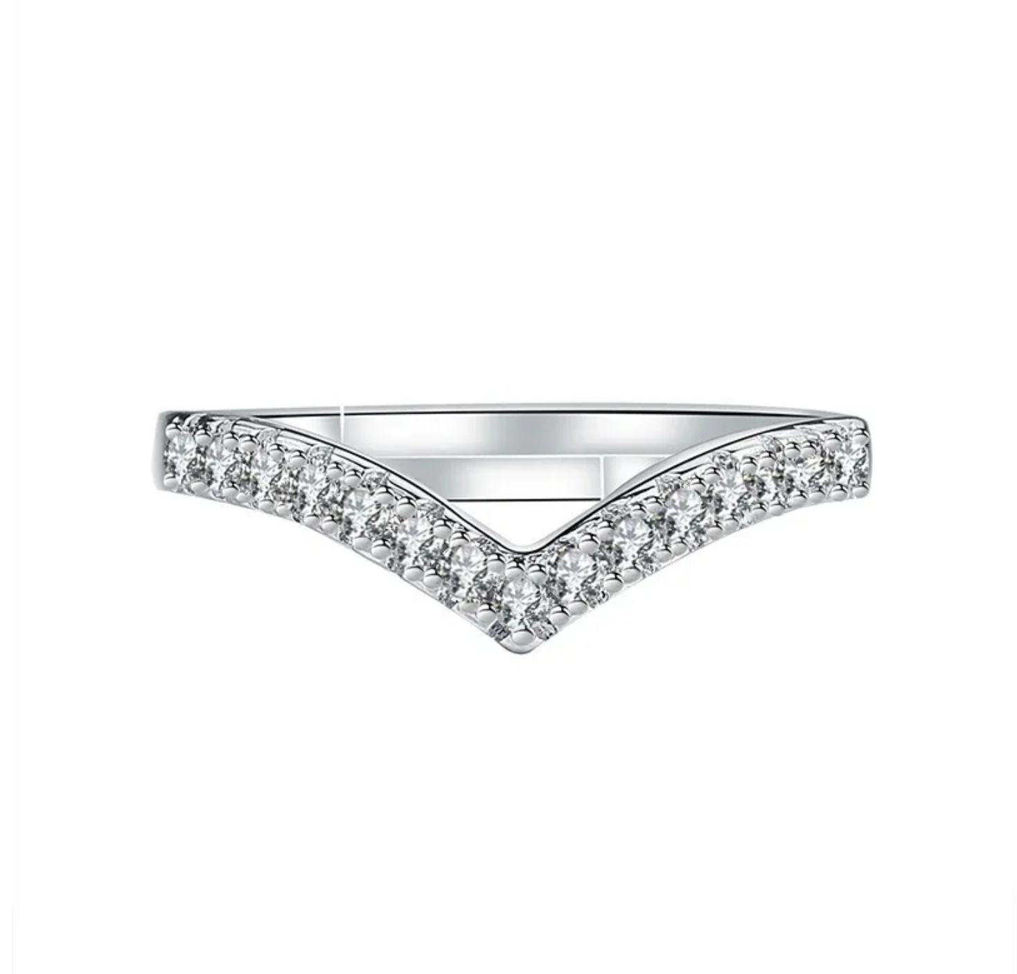 Silver Sparkling Wishbone Ring – House Of Haniya
